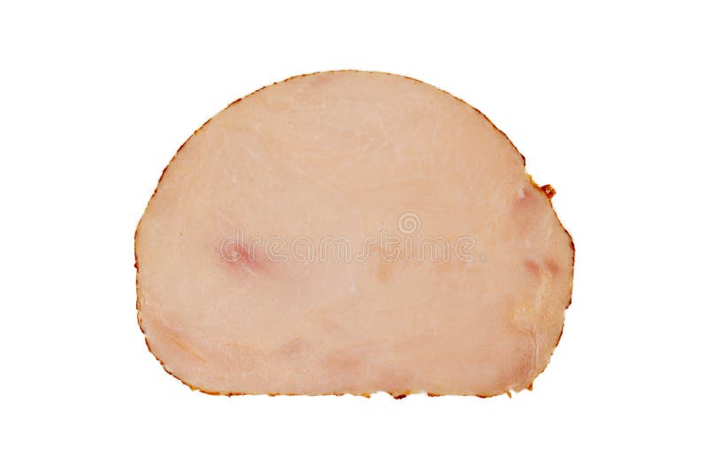 Piece of Sliced Ham Isolated on White Background Stock Photo - Image of ...