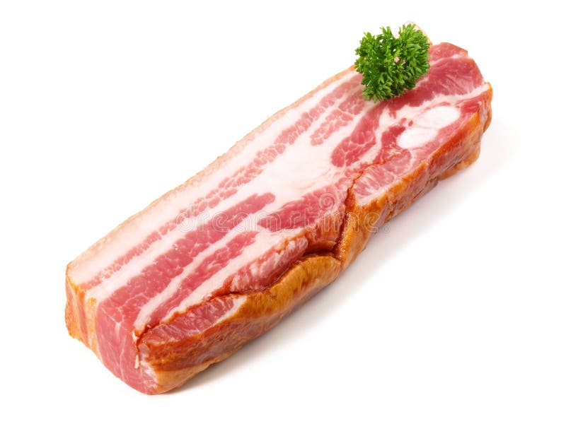 Piece of Smoked Bacon stock photo. Image of lean, germany - 198863632