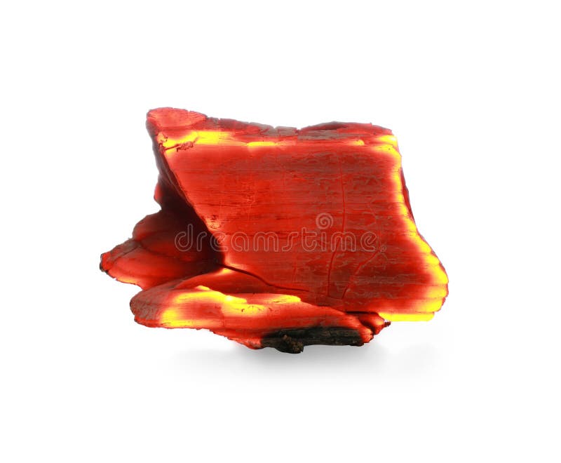 Piece of Smoldering Coal Isolated on White Stock Photo - Image of fuel ...