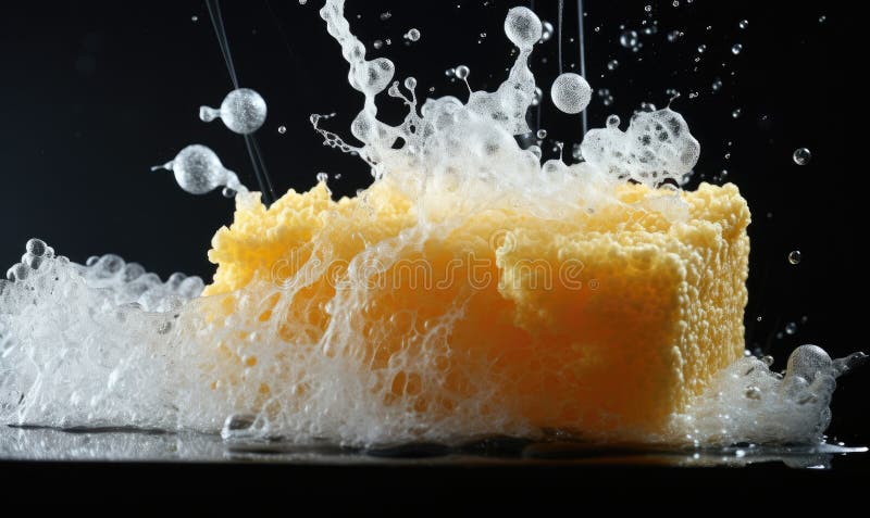 A Soapy Explosion with Refreshing Bubbles Bursting into the Air Stock ...