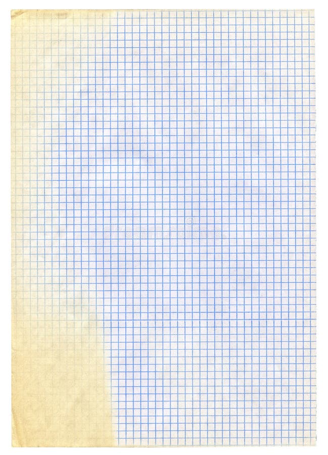 Piece of Squared Paper on White Stock Image - Image of empty, isolated ...