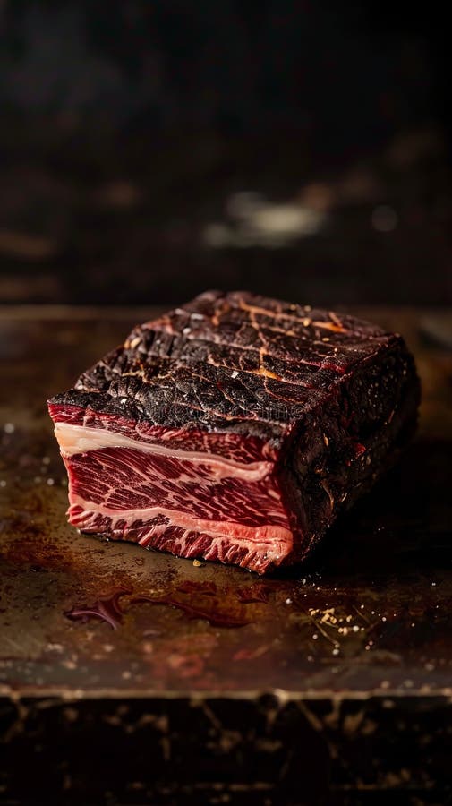A Piece of Steak Sitting on Top of a Cutting Board Stock Image - Image ...