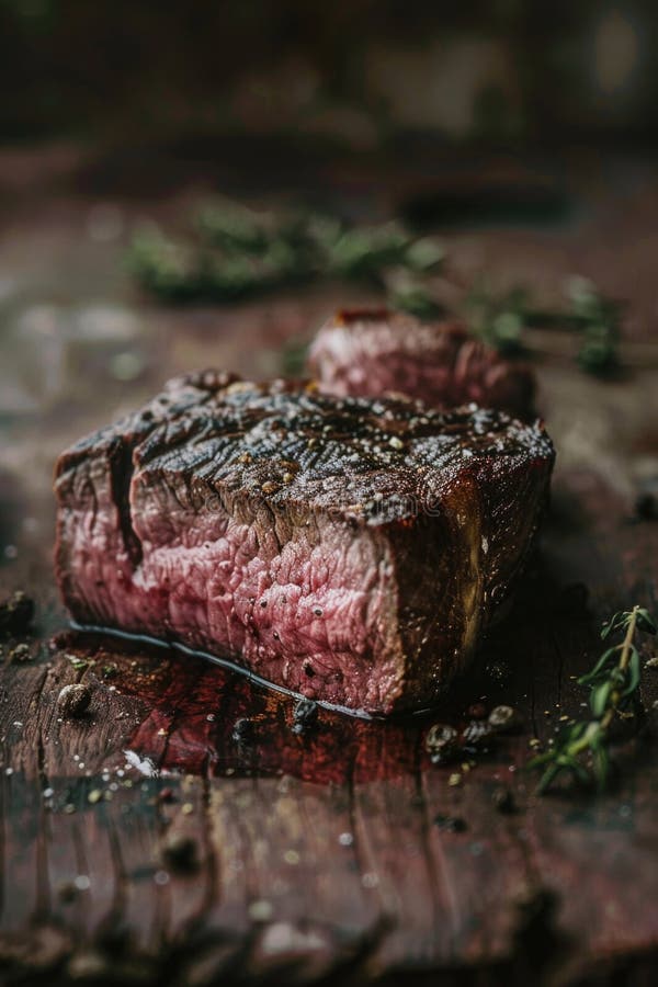 A Piece of Steak Sitting on a Wooden Cutting Board, Ready for Cooking ...