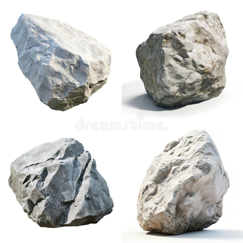 Piece of Stone Isolated on White Stock Illustration - Illustration of ...