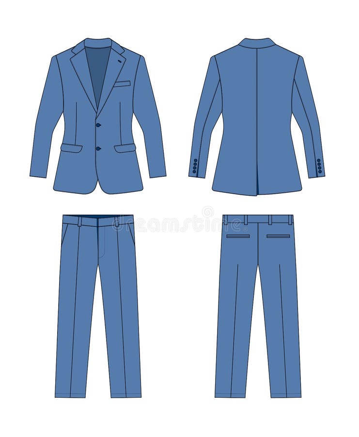 2 Piece Suits Vector Template Illustration | Blue Stock Vector ...