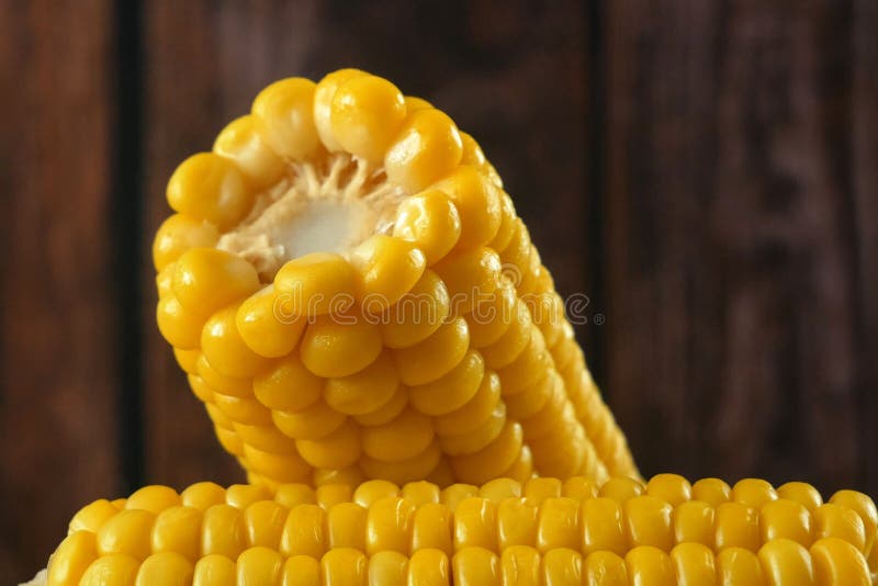 Piece of Sweet Corn and Seeds Closeup Stock Image - Image of ...