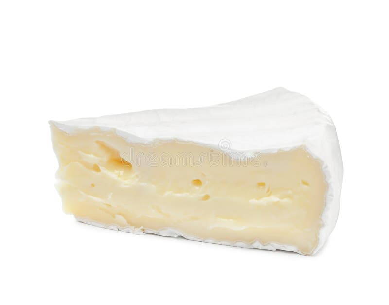 Piece of Tasty Brie Cheese Isolated on White Stock Image - Image of ...