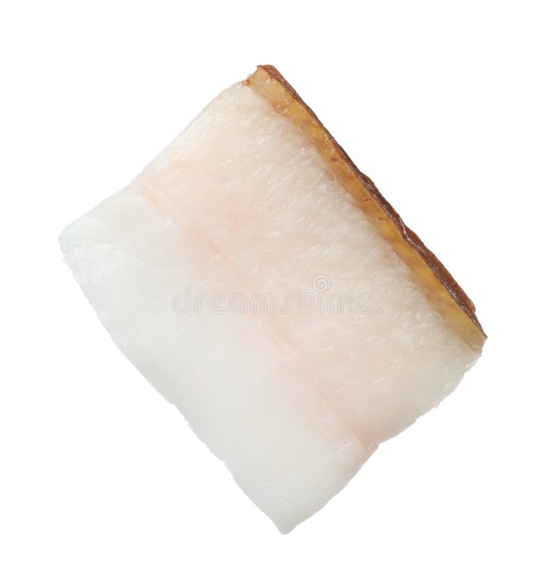 Piece of Tasty Salt Pork Isolated on White Stock Photo - Image of ...