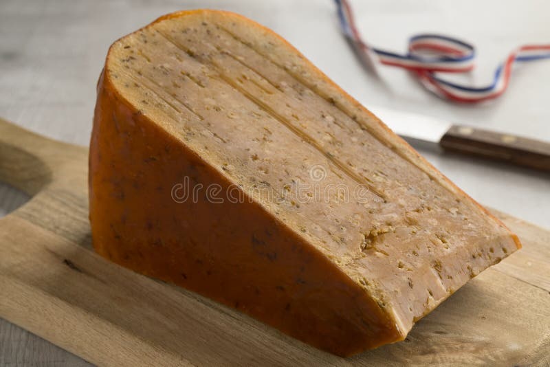 Piece of Three Years Old Dutch Cumin Cheese Stock Photo - Image of cows ...