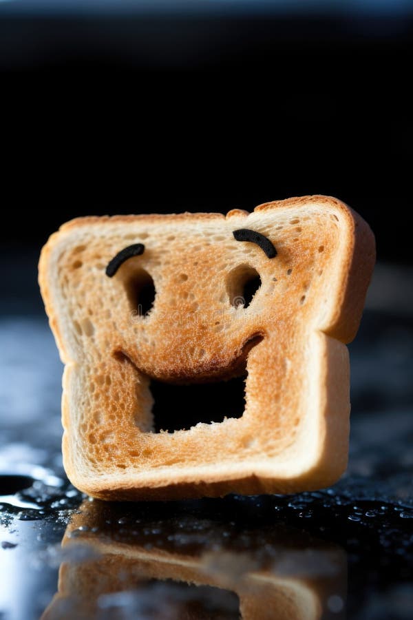 A Piece of Toast with a Face on it, AI Stock Image - Image of face ...