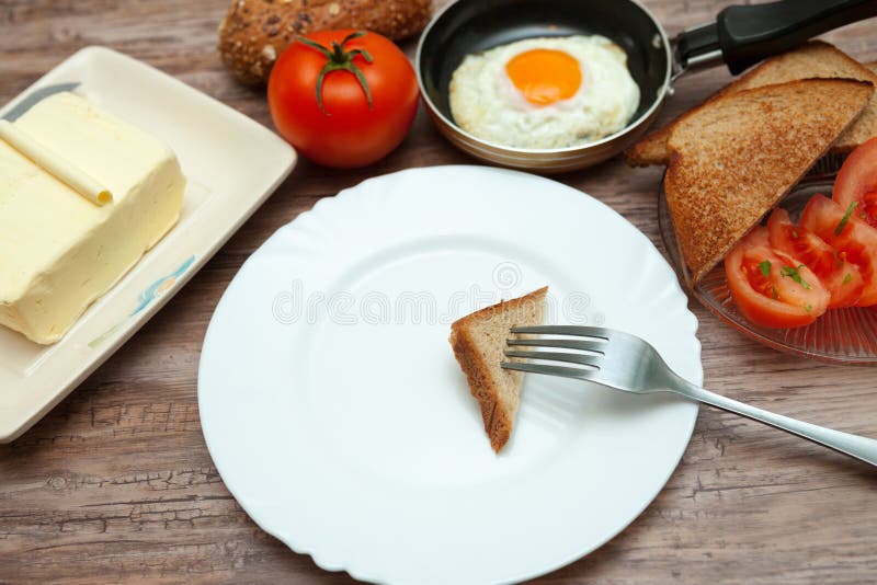 Piece of toast and a fork stock image. Image of bread - 95151687