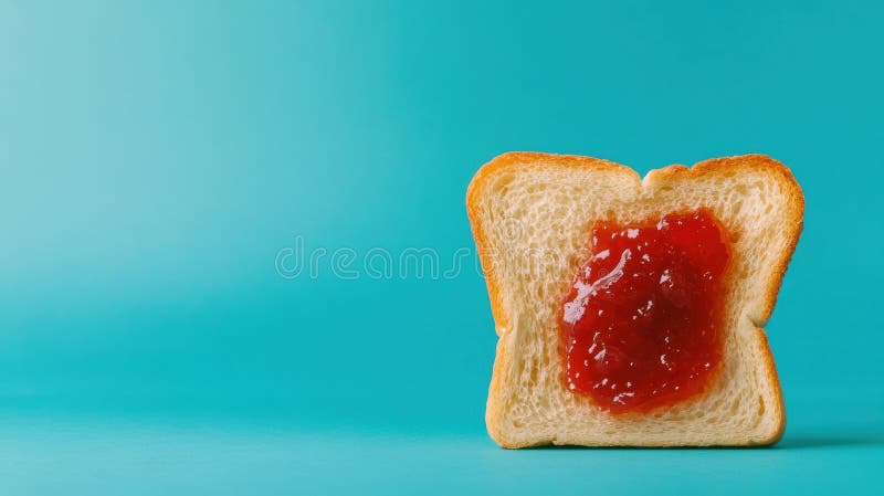 A Piece of Toast with Jelly on it Sitting in Front of a Blue Background ...