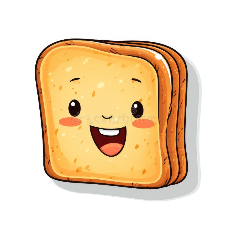 A Piece of Toast with a Smiling Face. Stock Photo - Image of snack ...