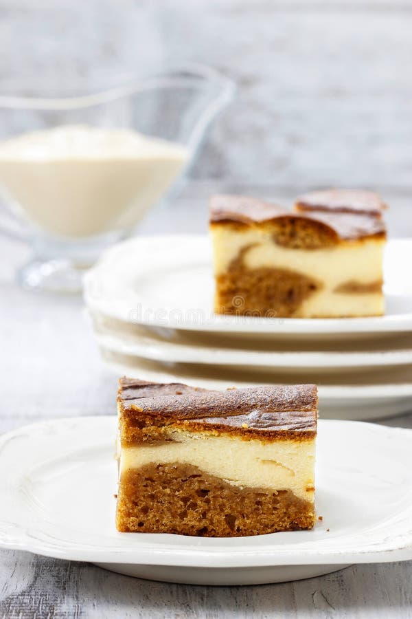 Piece of Toffee and Vanilla Cake Stock Image - Image of festive, cocoa ...