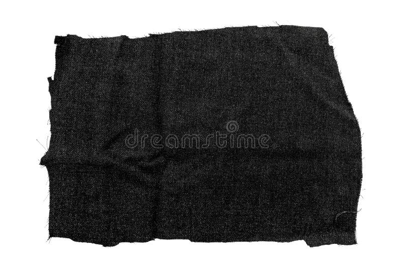 A Piece of Torn Black Fabric on a White Background. Textile Isolate ...