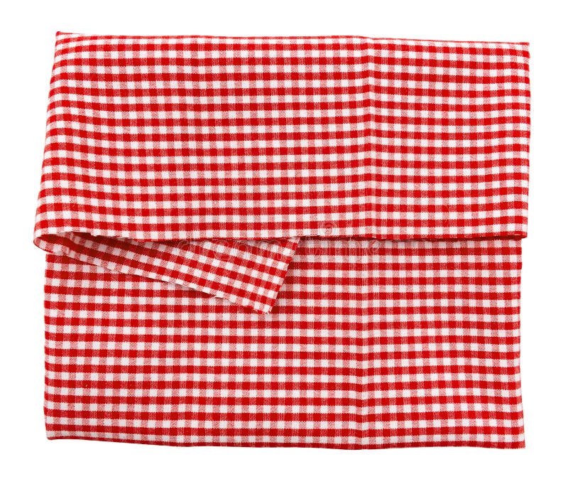 Piece of Torn Crumpled Checkered Fabric on a White Background. Textile ...