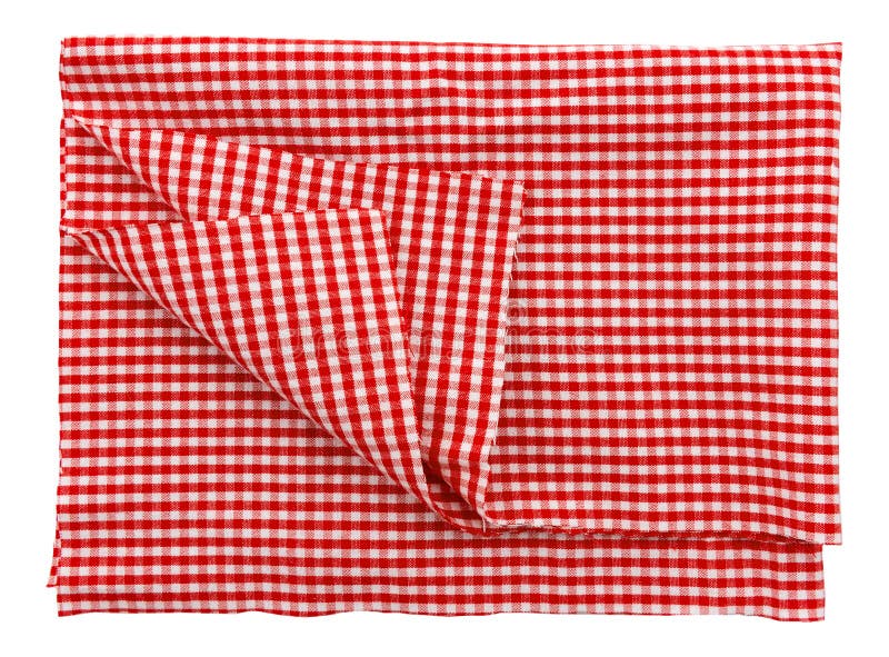 Piece of Torn Crumpled Checkered Fabric on a White Background. Textile ...