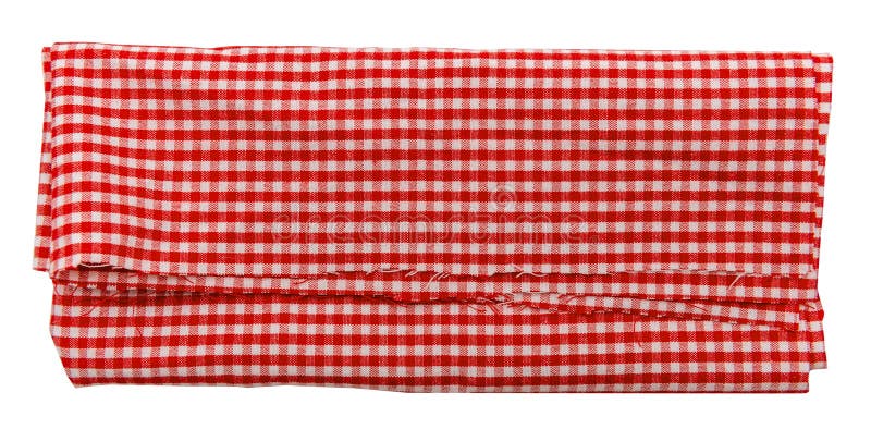 Piece of Torn Crumpled Checkered Fabric on a White Background. Textile ...