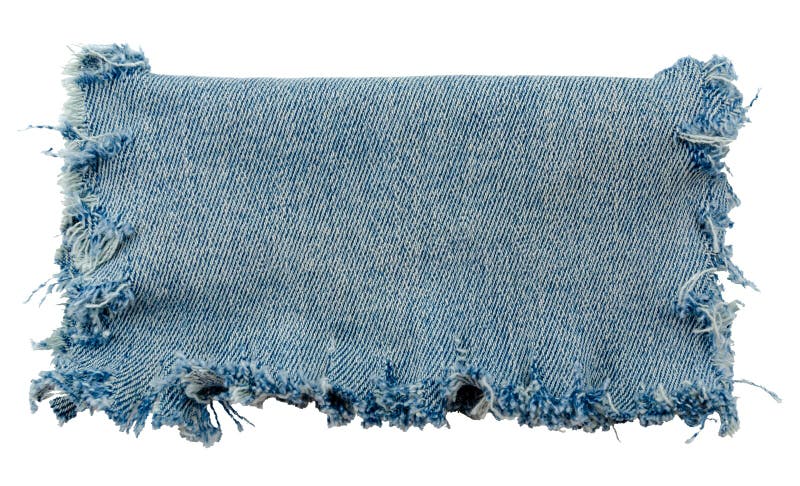 Piece of Torn Denim on a White Background. Denim Texture Stock Photo ...