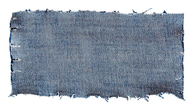 Piece of Torn Denim on a White Background. Denim Texture Stock Image ...