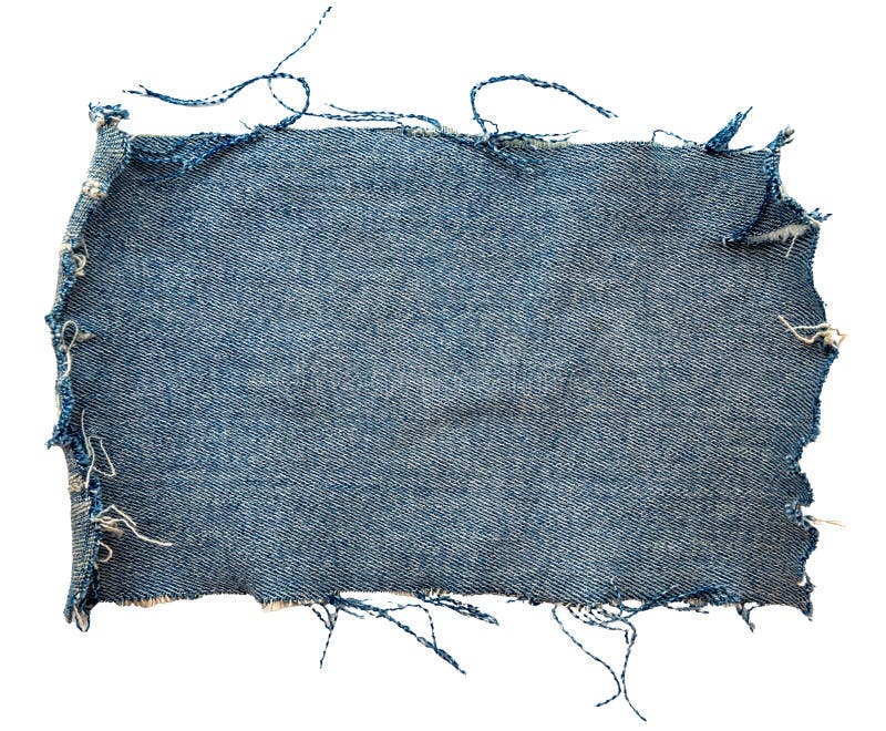Piece of Torn Denim on a White Background. Denim Texture Stock Photo ...