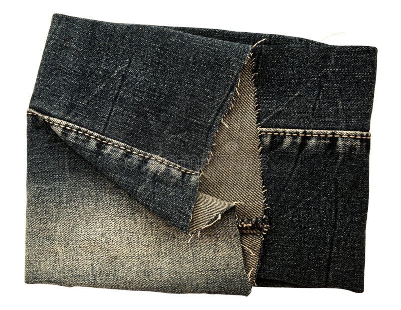Piece of Torn Denim on a White Background. Denim Texture Stock Photo ...