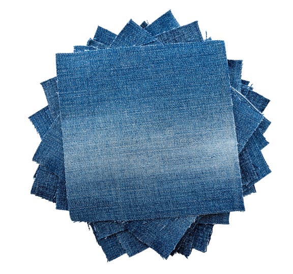 Piece of Torn Denim on a White Background. Denim Texture Stock Image ...