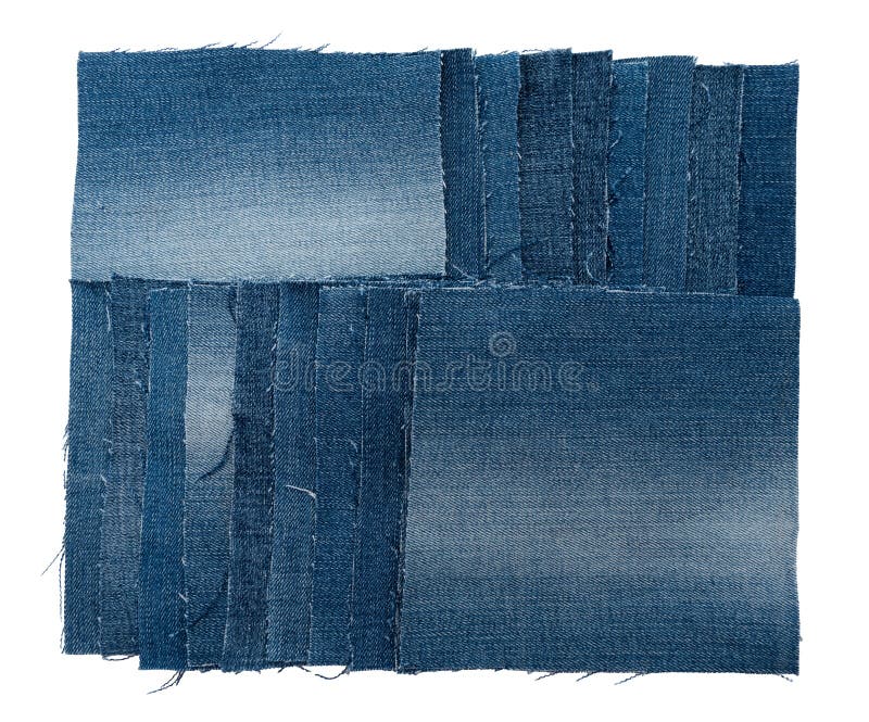 Piece of Torn Denim on a White Background. Denim Texture Stock Image ...