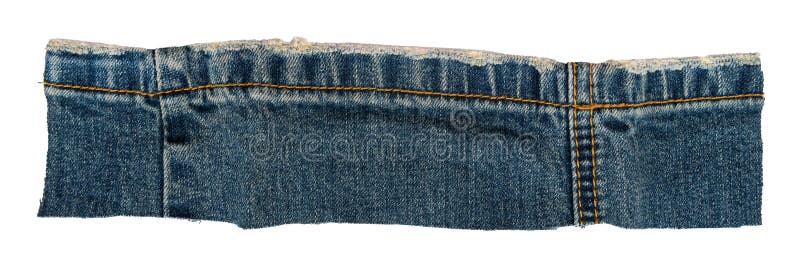 Piece of Torn Denim on a White Background. Denim Texture Stock Image ...