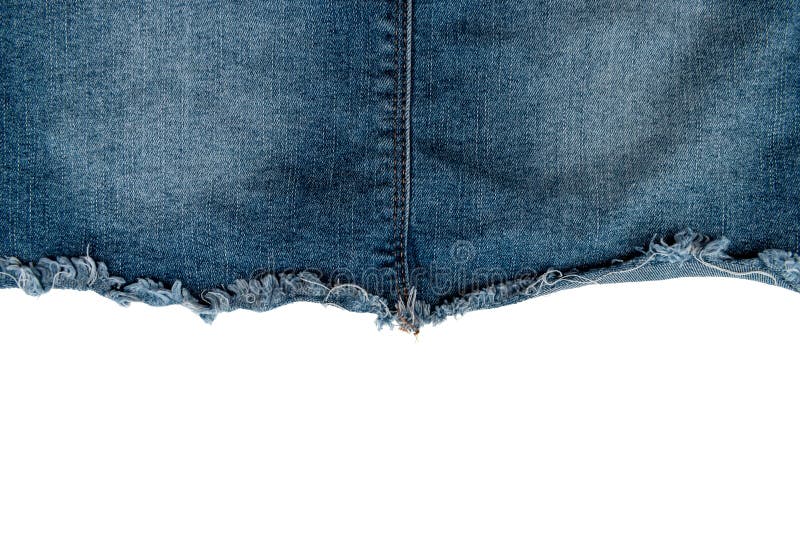 Piece of Torn Denim on a White Background. Denim Texture Stock Image ...
