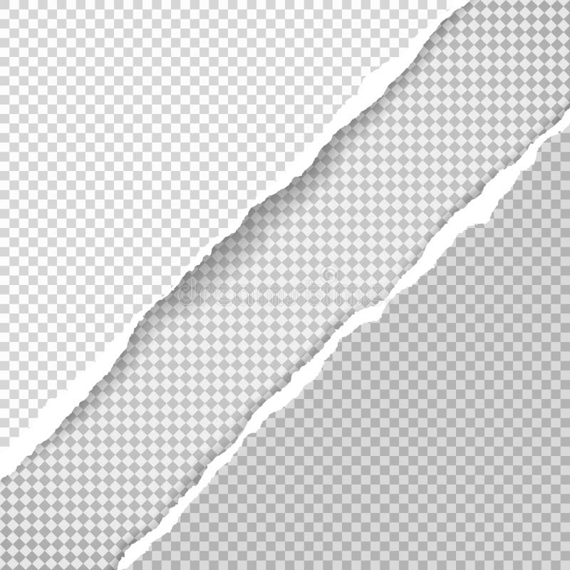 Piece of Torn Diagonal Paper in Corners with Squared Background. Vector ...