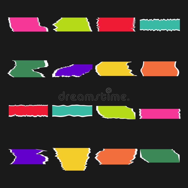 Piece of Torn Paper, Realistic Pieces of Torn Paper Isolated on Black ...