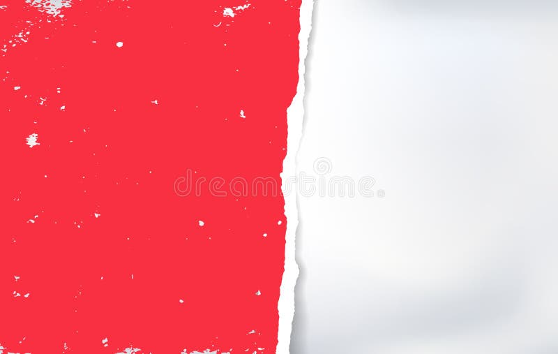 Piece of Torn, Ripped Tattered Red Note Paper Strip with Soft Shadow is ...