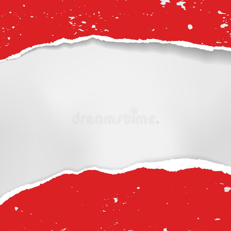 Piece of Torn, Ripped Tattered Red Paper Strips with Soft Shadow is on ...