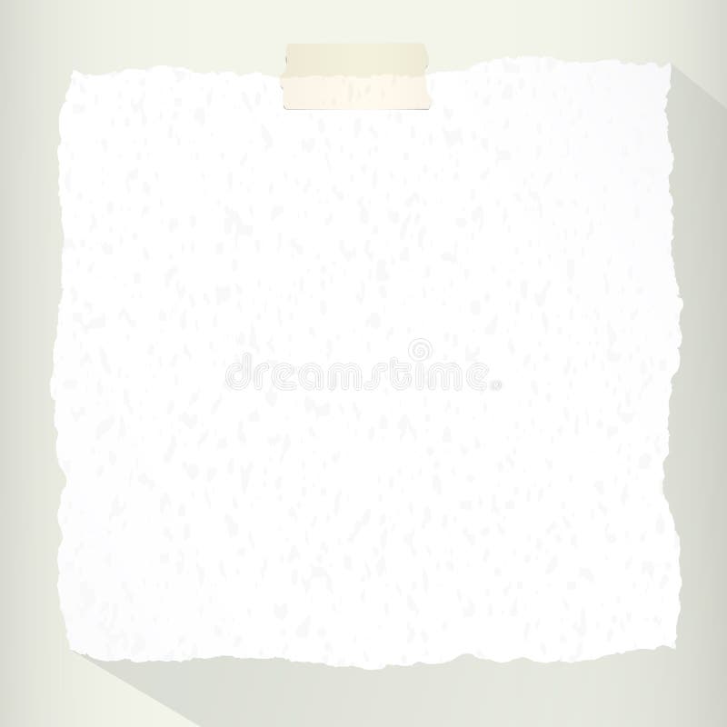 Piece of Torn White Note Paper with Long Shadow Stock Vector ...