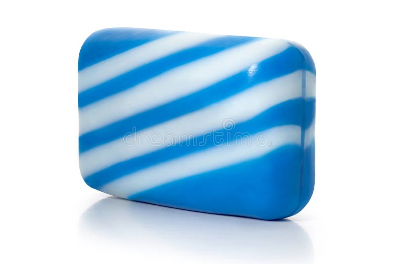 Piece of Blue Toilet Soap on a White Background. Full Depth of Field ...