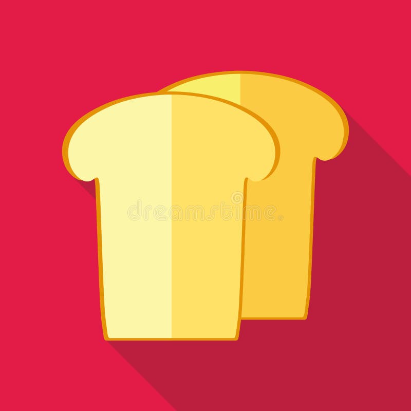 Piece of White Bread Icon, Flat Style Stock Illustration - Illustration ...