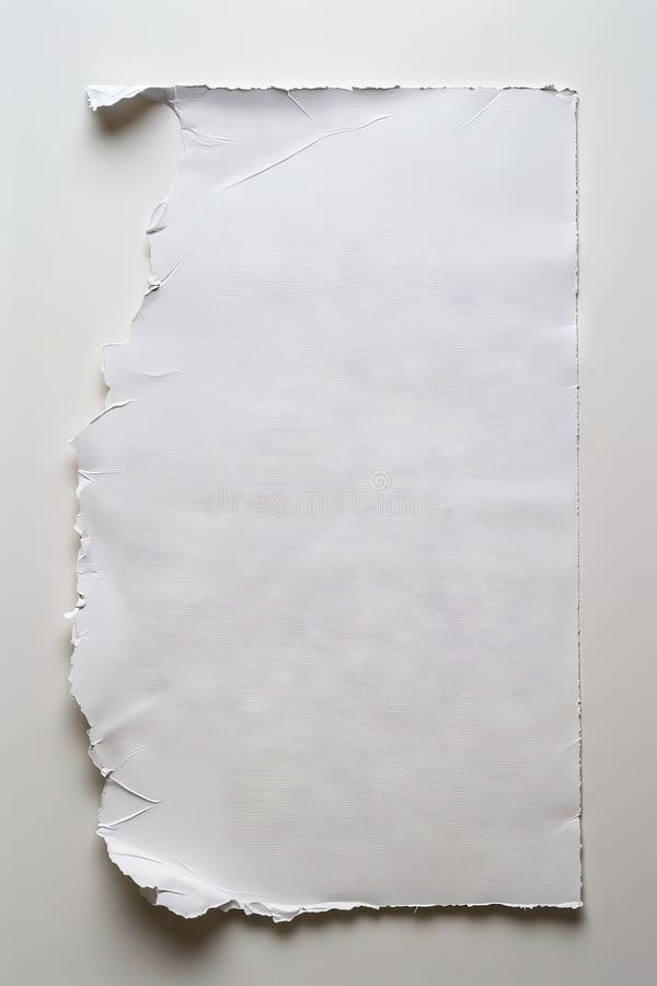 A Piece of White Paper with Torn Edges Stock Image - Image of strip ...
