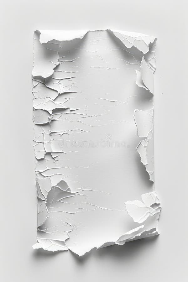 A Piece of White Paper with Torn Edges Stock Photo - Image of ...