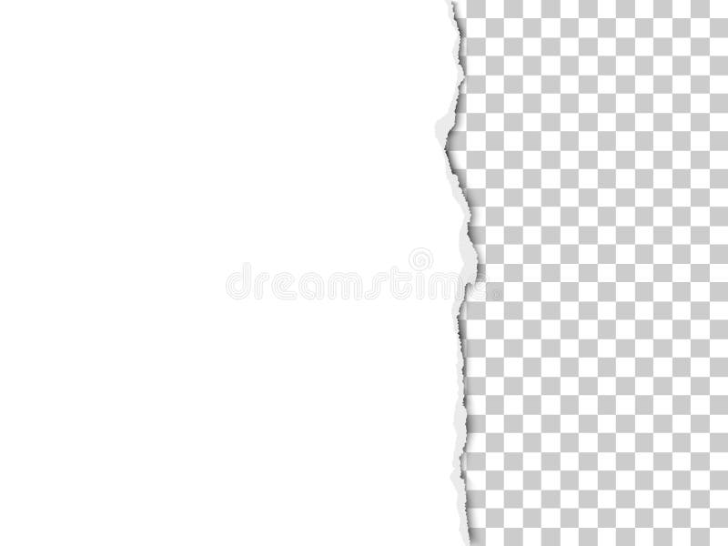 A Piece of White Paper with the Torn Part on the Right Side. Vector ...