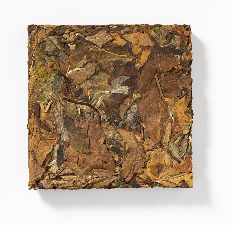 A Piece of White Tea Cake Pressed into a Square Shape on a White ...