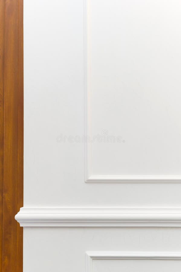 Piece of White Wall and Wooden Edge Stock Image - Image of design ...