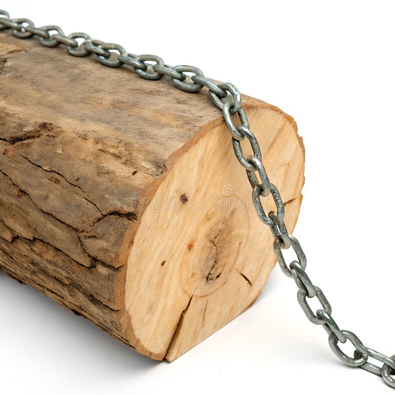 Piece of Wood with Chain stock illustration. Illustration of vintage ...