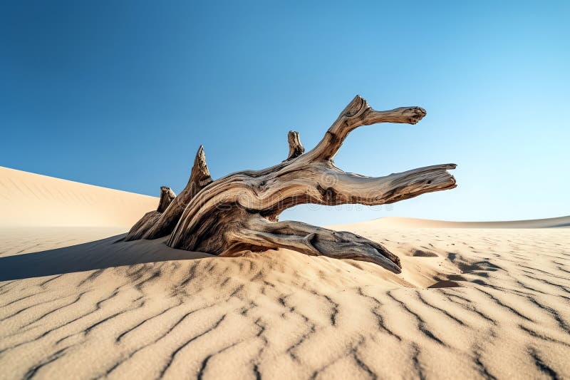 Piece of Wood in a Desert, AI Generative Stock Image - Image of piece ...