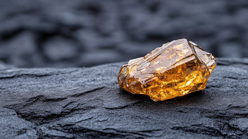 A Piece of Yellow Diamond Sitting on Top of a Rock Stock Illustration ...