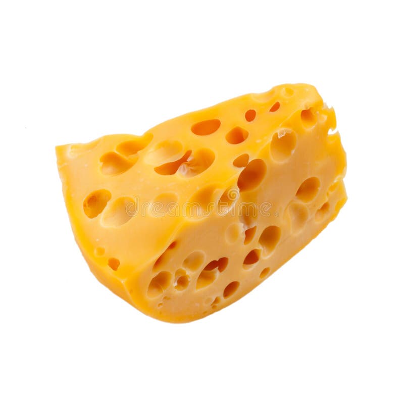 A Piece of Yellow Gouda Cheese Isolated Stock Image - Image of eating ...