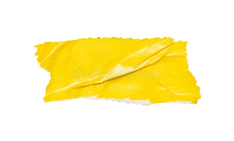 Piece of Yellow Paper Tear Isolated on White Background Stock Photo ...