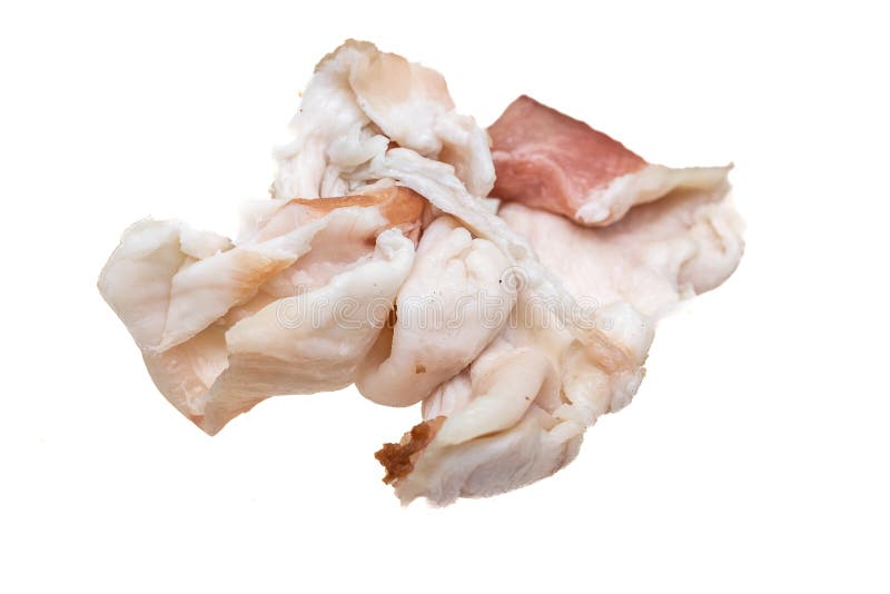 Pieces of Animal Fat with Meat on a White Isolated Background Stock ...