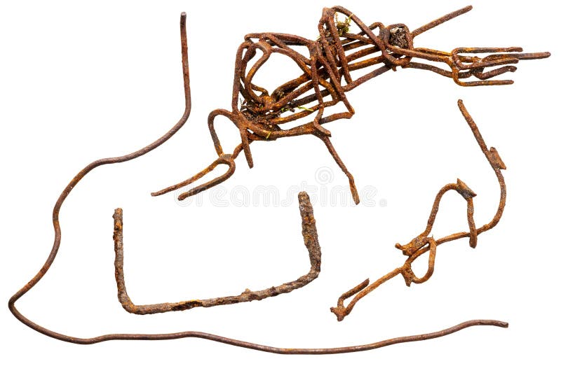 Pieces of Assorted Rusty Wire Stock Image - Image of rusty, order ...