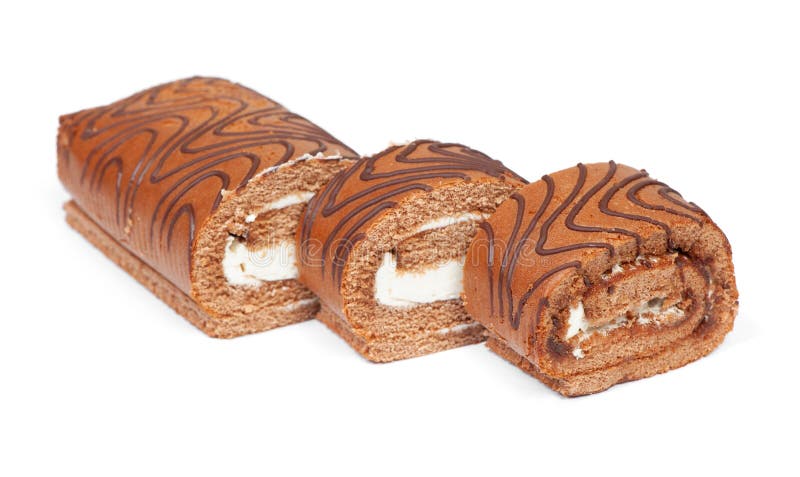 Pieces of Baked Roll with Cream Filling Stock Image - Image of cake ...